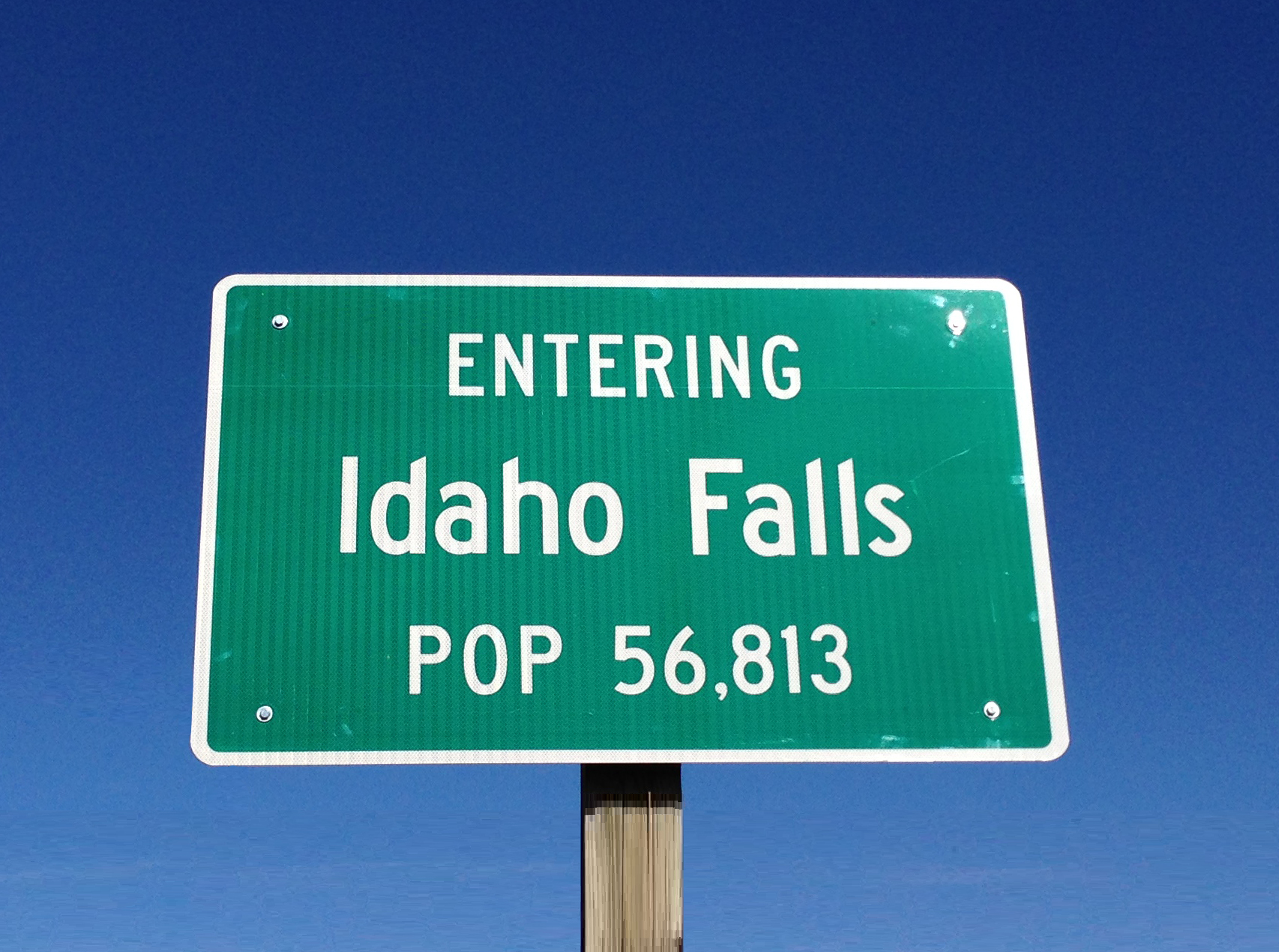 Idaho Falls Population Sign - Melaleuca Field Idaho Falls Population Sign - Melaleuca Field